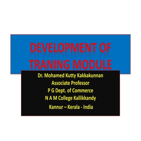 Development of traning module | PPT