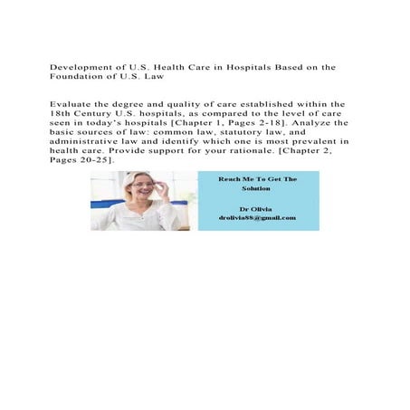 Development of U.S. Health Care in Hospitals Based on the Founda | DOCX ...