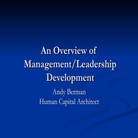 Development Overview Generic 032810 | PPT