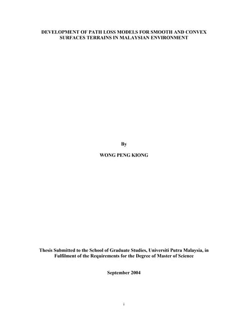 Development Path Loss Models Pdf