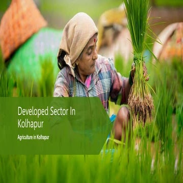 development sector in kolhapur . Agriculture in kolhapur . | PPT