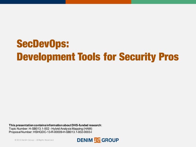 Secdevops Development Tools For Security Pros Ppt