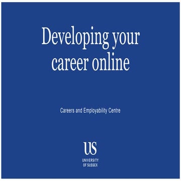 Develop your career online | PPT