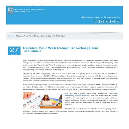 Develop Your Web Design Knowledge and Technique | PDF