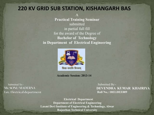 220 66 kv nrs sub report | PDF