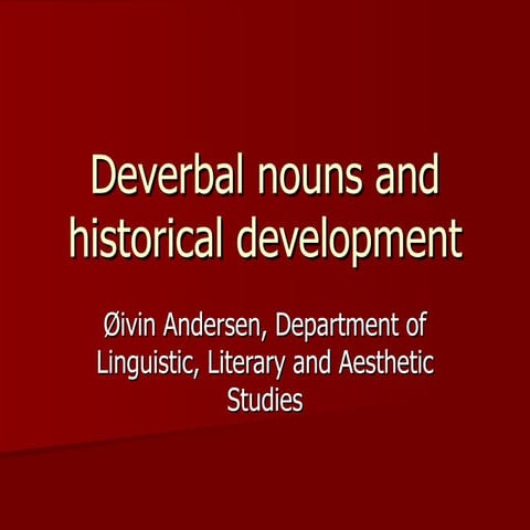 Deverbal nouns and historical development | PPT