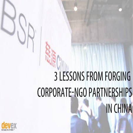 3 Lessons from Forging Corporate-NGO Partnerships in China | PDF