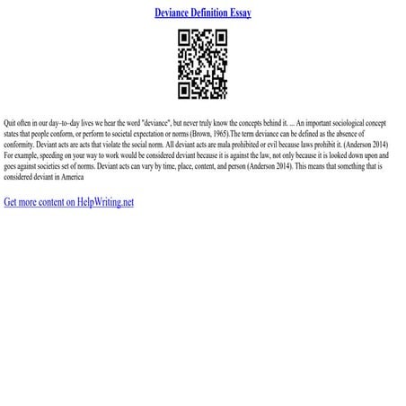 Deviance Essay | PDF
