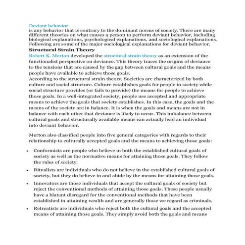 Deviant behavior | PDF