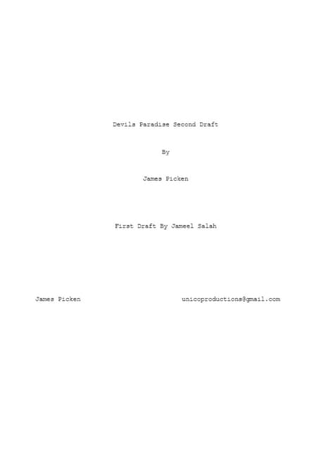 Devils Paradise Second Draft Script Pdf