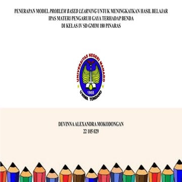 penerapan model pembelajaran project based learning | PPT