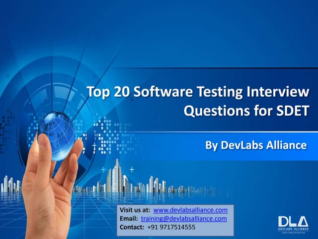 Devlabs Alliance Top 20 Software Testing Interview Questions For Sdet