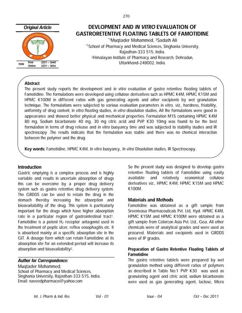 Formulation And Evaluation Of Mouth Dissolving Tablets In Mirtazapine Pdf