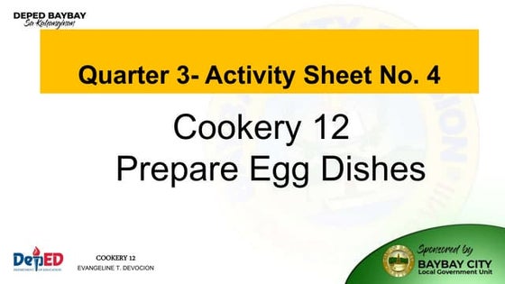 Cookery 10 q1 mod1 | PDF | Desserts and Baking | Food & Drink
