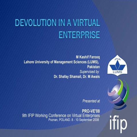 Devolution in a virtual enterprise | PPT