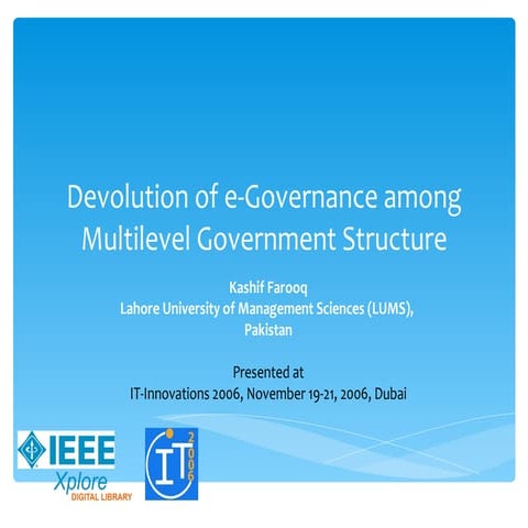 Devolution of e governance among multilevel government structure v3 | PPT