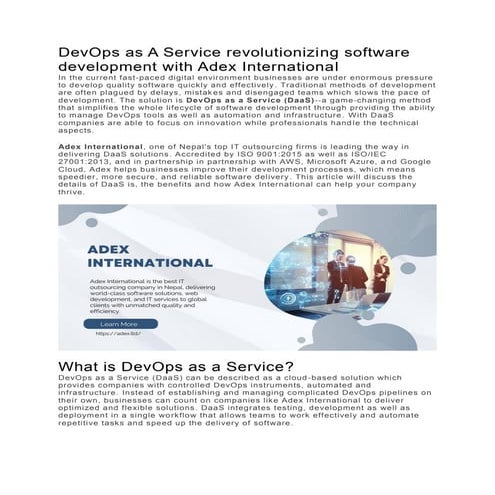 DevOps as A Service revolutionizing software development with Adex International.pdf