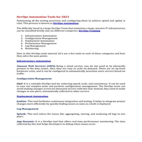 Devops Automation Tools Pdf