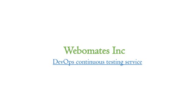 DevOps continuous testing service | PPT DevOps continuous testing service | PPT