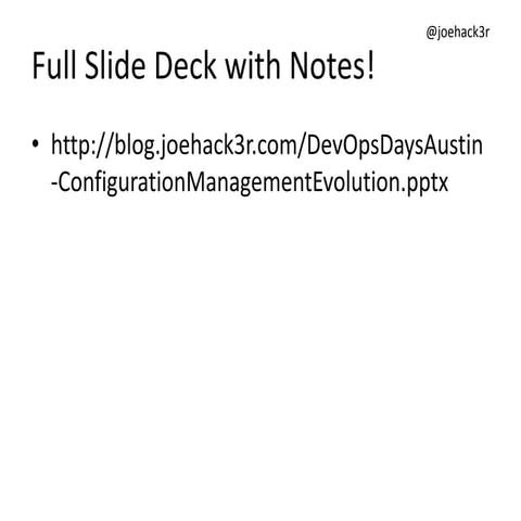 Devopsdays Austin Configuration Management Evolution Ppt