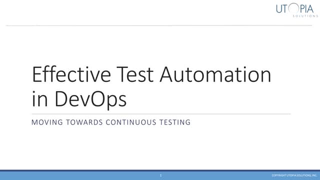 Devopsdays Houston 2019 Lee Barnes Effective Test Automation In