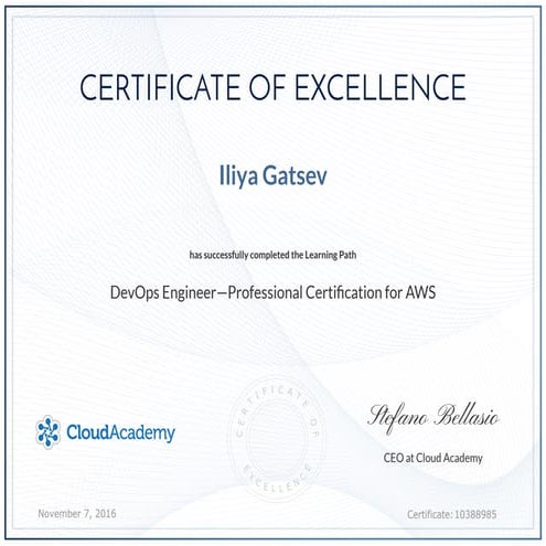Iliya Gatsev - DevOps Engineer—Professional Certification for AWS ...