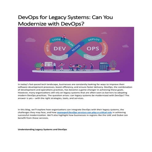 Devops For Legacy Systems Can You Modernize With Devops Pdf