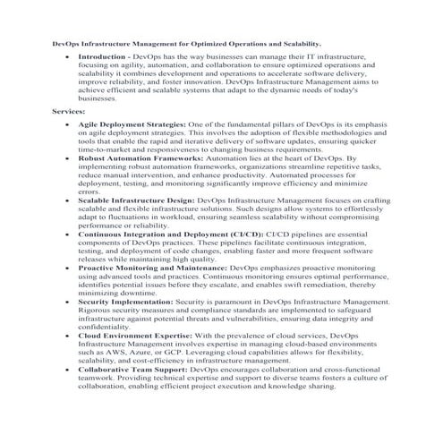 Devops Infrastructure Management For Optimized Operations And Scalabilitydocx