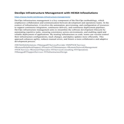 Efficient DevOps Management for Scalable Infrastructure | DOCX