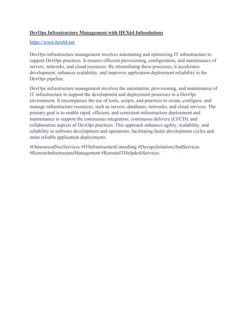 Devops Infrastructure Servicesdocx