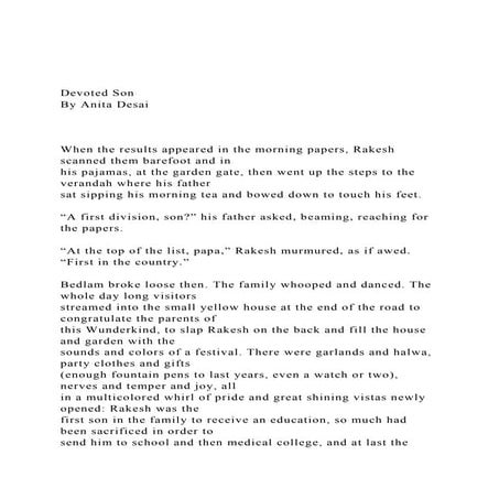 Devoted Son By Anita Desai When the results appear.docx