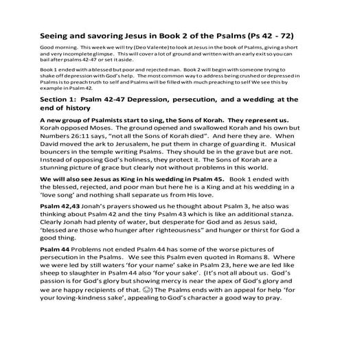 Seeing and Savoring Jesus in book 2 of the Psalms | PDF