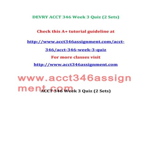 Devry acct-346-week-3-quiz | PPT