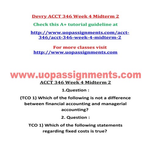 Acc 434 final exams | DOCX