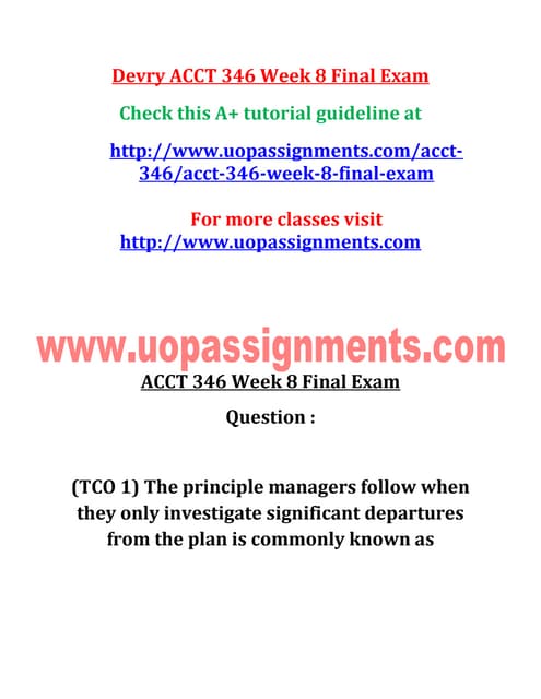 Acct 346 midterm set 1 | PDF