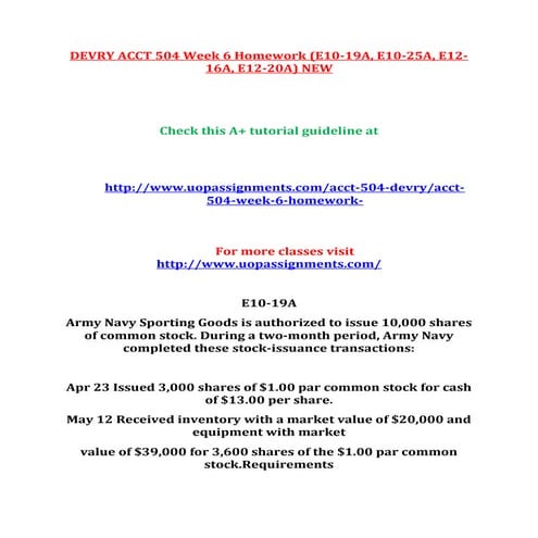 Devry acct 504 week 6 homework | DOC