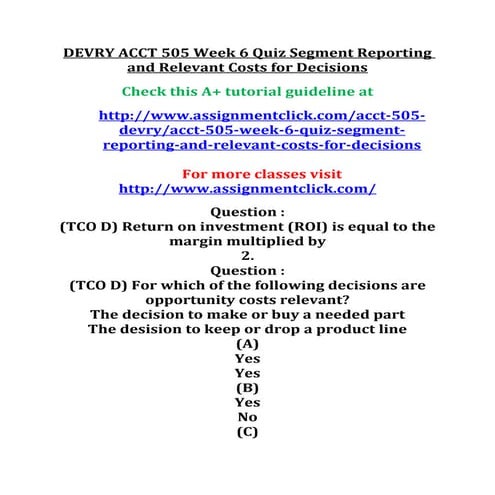 Chapter 12 Tactical Decision Making | PDF