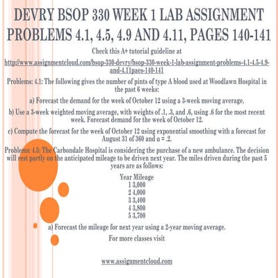 Devry bsop 330 week 1 lab assignment problems | PPT
