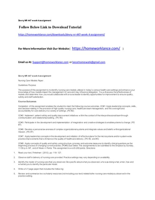 Chamberlain college-of-nursing nr 447 week 4 assignment nursing care ...