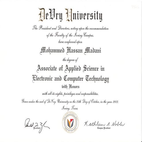 Devrys Diploma | PDF