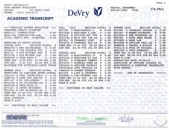 Devrys Diploma | PDF