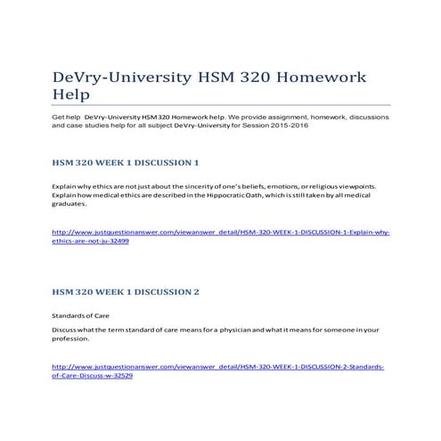 De vry university hsm 310 | DOCX