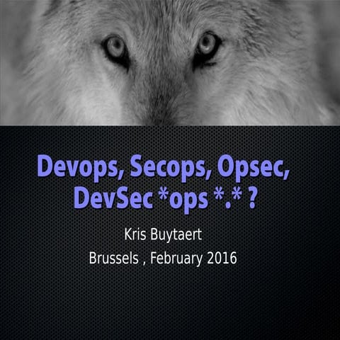 Dev Secops Opsec Devsec Devops Ppt