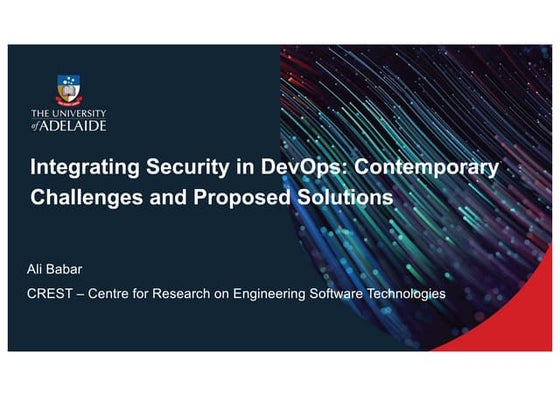 DevSecOps: Continuous Engineering with Security by Design: Challenges and Solutions | PPT