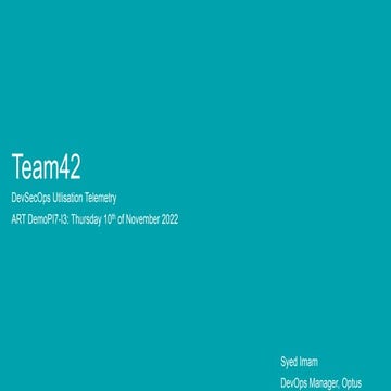 DevSecOps Platform Telemetry Dashboard Demo | PPTX