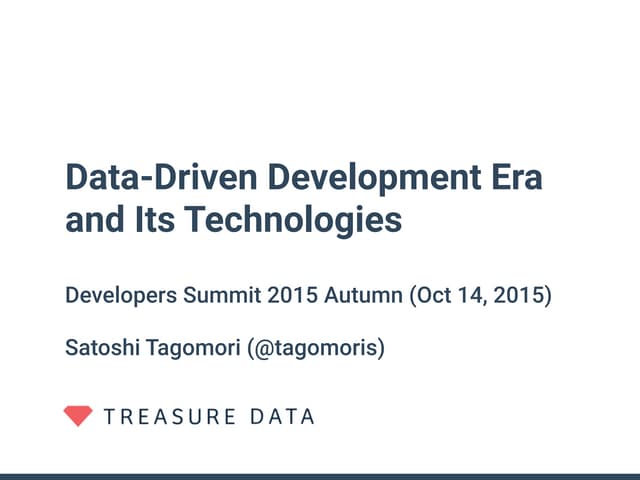 Data Driven Development Era And Its Technologies Ppt
