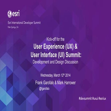 Kick-off for the User Experience (UX) & User Interface (UI) Summit ...