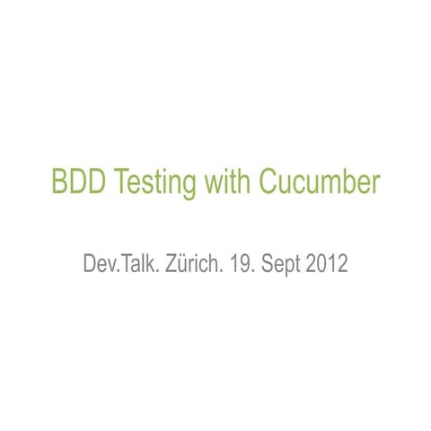 Test Automation Framework Using Cucumber Bdd Overview Part 1 Ppt 