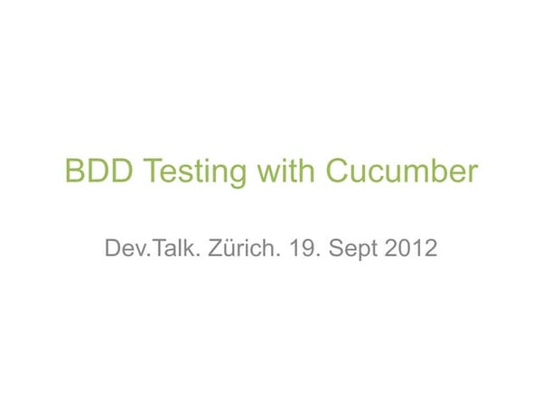Test Automation Framework Using Cucumber Bdd Overview Part 1 Ppt
