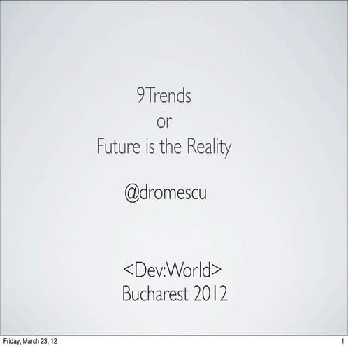 Dev:World 2012 Bucharest, Romania | PDF